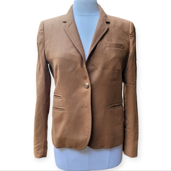 J. Crew | Jackets & Coats | J Crew Schoolboy Camel Wool Blazer Long ...